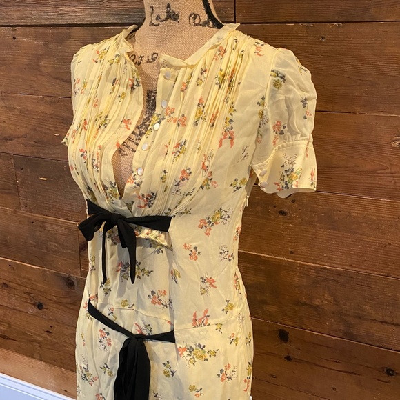 Coach | Dresses | Coach Cross Stitch Floral Pleated Bib Dress | Poshmark